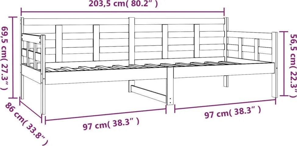 vidaXL Válenda masivní borové dřevo 80 x 200 cm [820365] Barva: Bílá