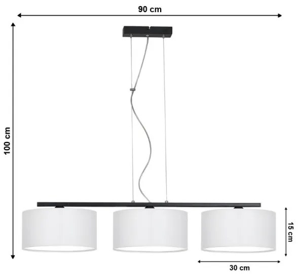Lustr na lanku ASTRA 3xE27/60W/230V bílá