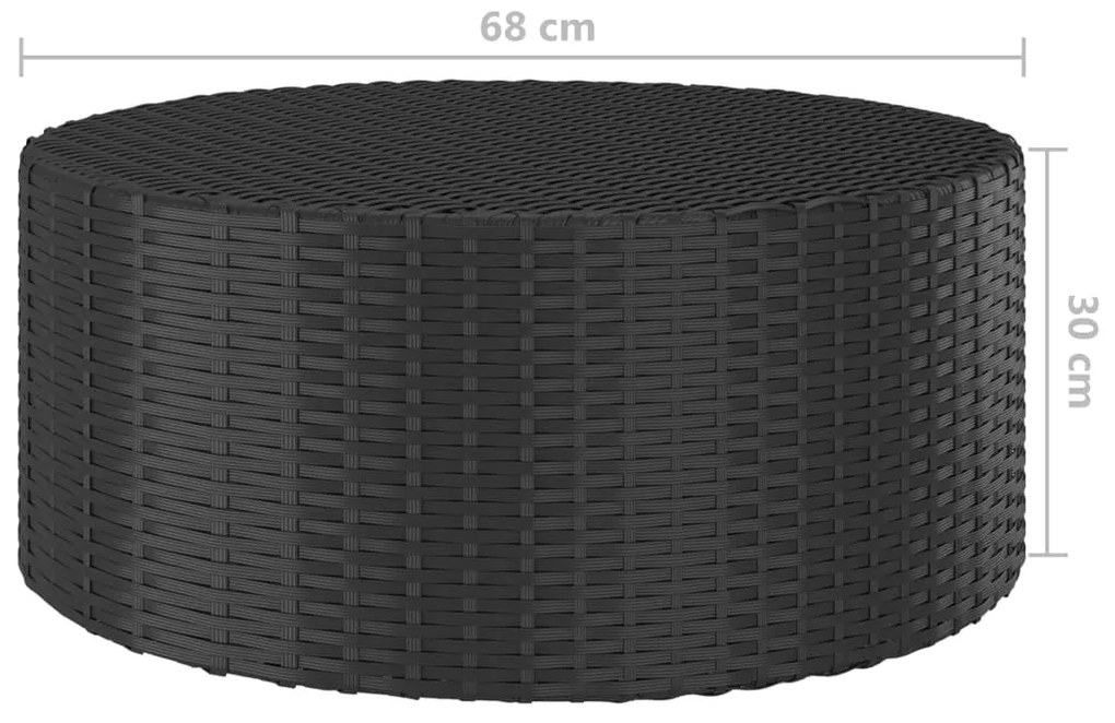 vidaXL Marketos 9dílná zahradní sedací souprava s poduškami polyratan černá
