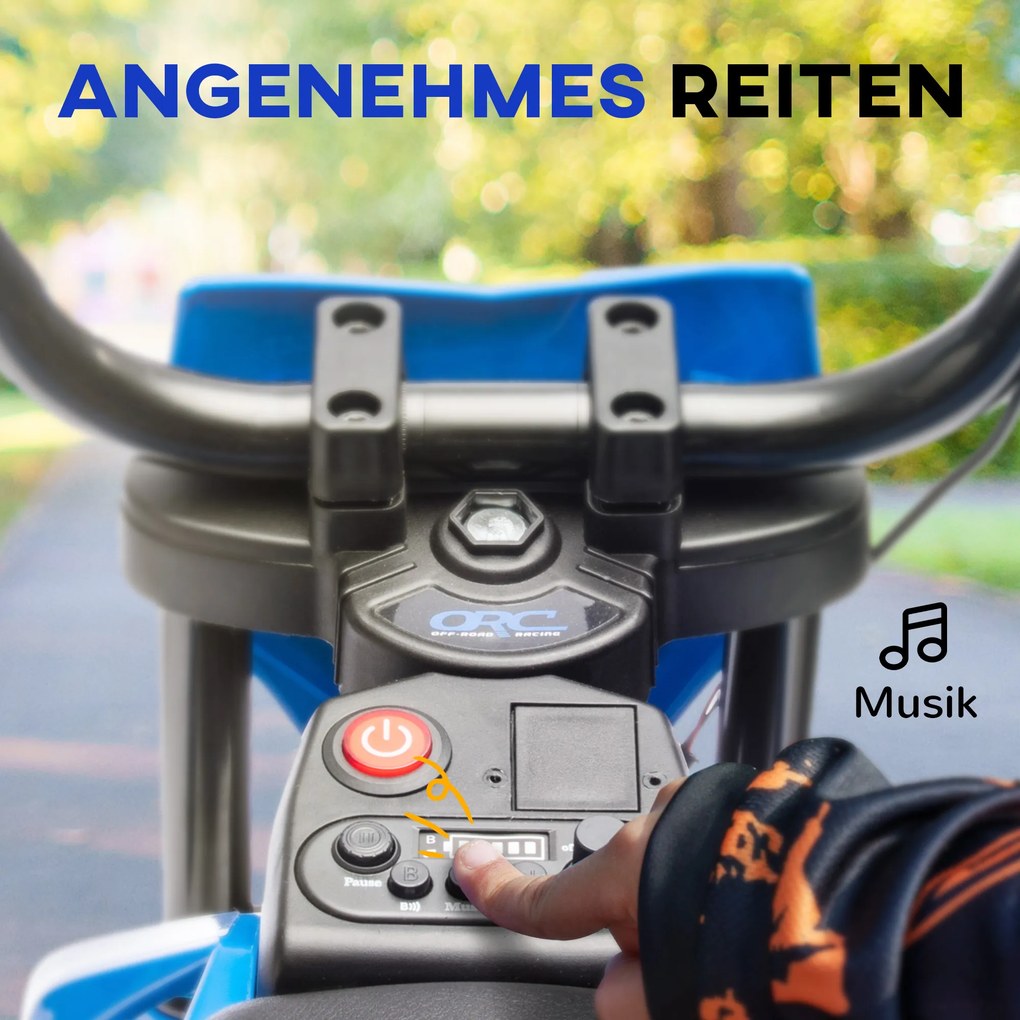 Dětská elektrická motorka AIYAPLAY, 12V dětský bicykl s hudbou, dětské vozidlo s odnímatelnými stabilizátory, 2,4-5 km/h, pro děti od 3 do 6 let, max…
