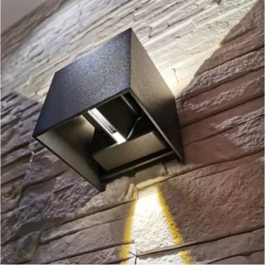 Venkovní nástěnné LED svítidlo MANTRA DAVOS tmavě šedá 3000K IP54 2x6W stmívatelné