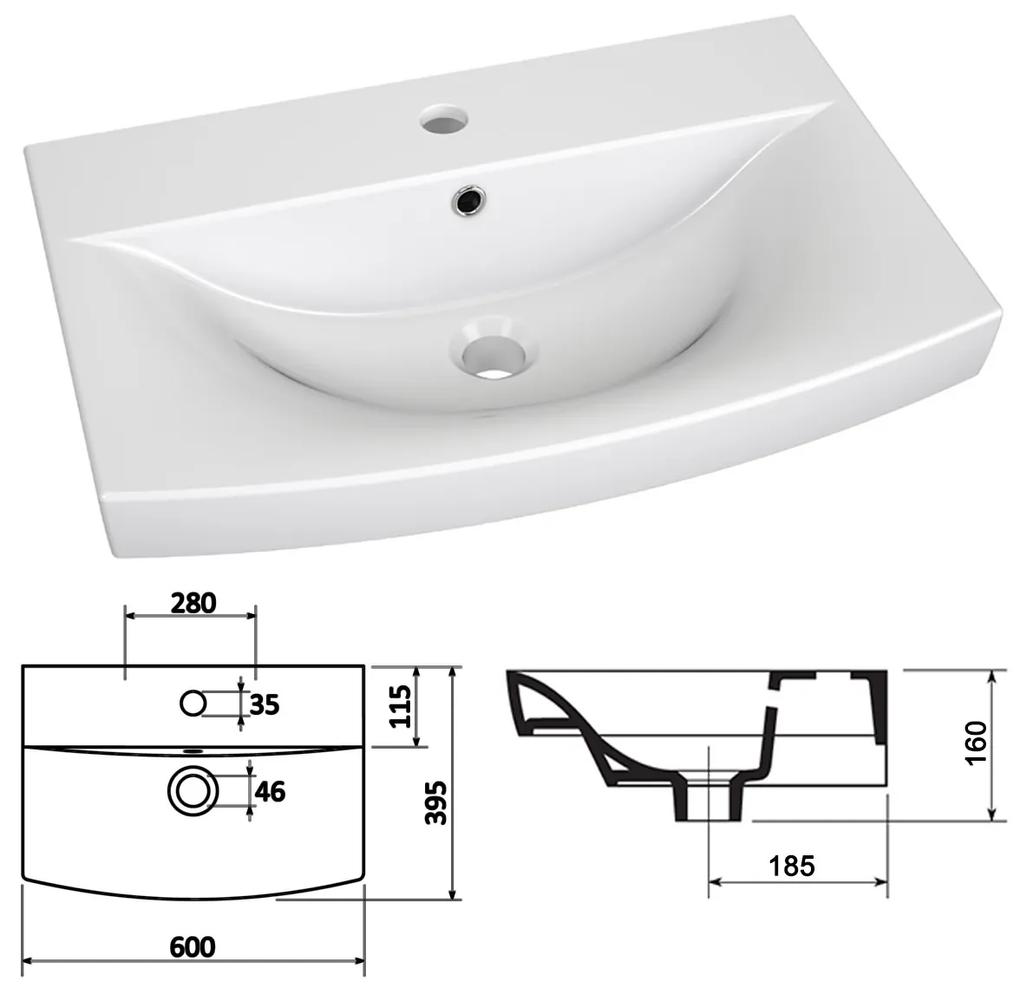 Koupelnový nábytek Belini Premium Full Version bílý lesk + umyvadlo + zrcadlo + LED osvětlení Glamour 100