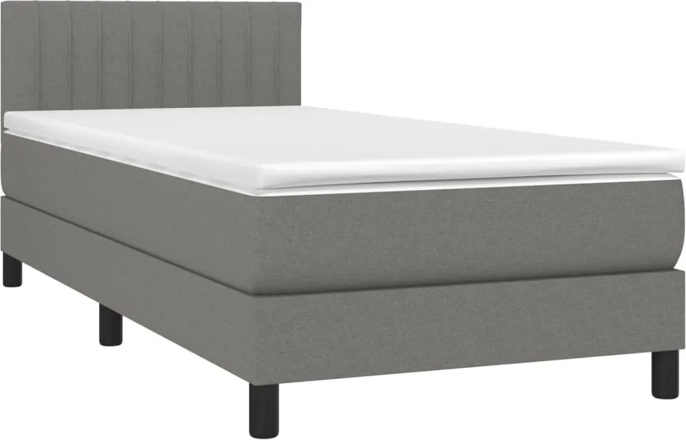 Box spring postel s matrací tmavě šedá 100 x 200 cm textil 3140194