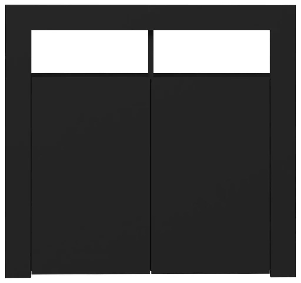 vidaXL Marketos Příborník s LED osvětlením černý 80 x 35 x 75 cm