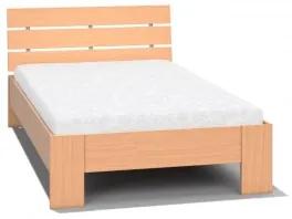 Studentská postel REA Nasťa 120x200cm - buk, 1. pás čela 12257 - grapphite, 2. pás čela 1027 - bílá, 3. pás čela v barvě postele
