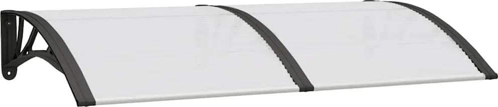 Vchodová stříška černá a průhledná 150 x 75 cm polykarbonát 153576