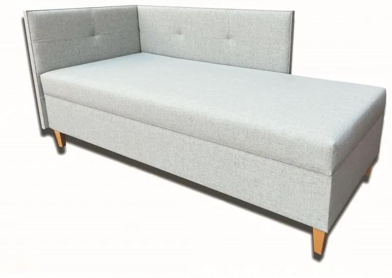Jednolůžková postel (válenda) 80 cm Alissa (tmavě šedá) (se sendvičovou matrací Erik) (L). 1052023