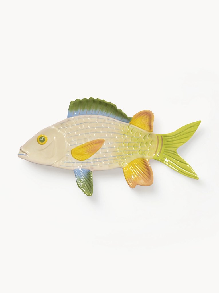 Ručně malovaný servírovací talíř z dolomitu Fish