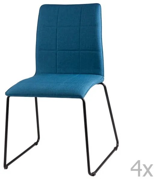Sada 4 tmavě modrých jídelních židlí sømcasa Malina