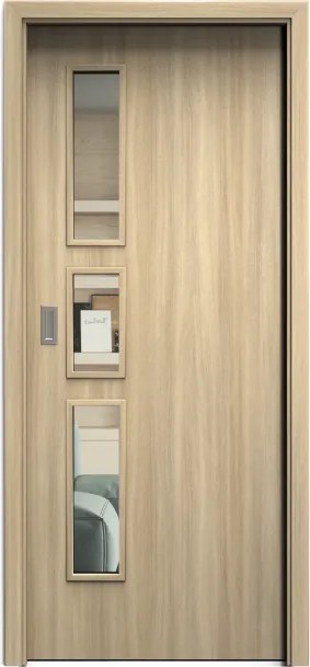 SAPELI ELEGANT KOMFORT M33 - CPL LAMINÁT - POSUVNÉ DVEŘE VČ. ZÁRUBNĚ - dub Hikari Průchozí šířka (cm): 80, Průchozí výška (cm): 210