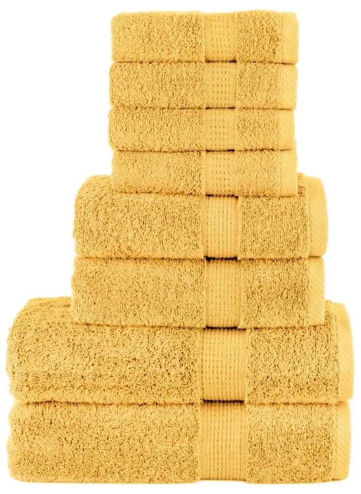 8dílná sada ručníků Premium SOLUND zlatá 600 g/m² 137542