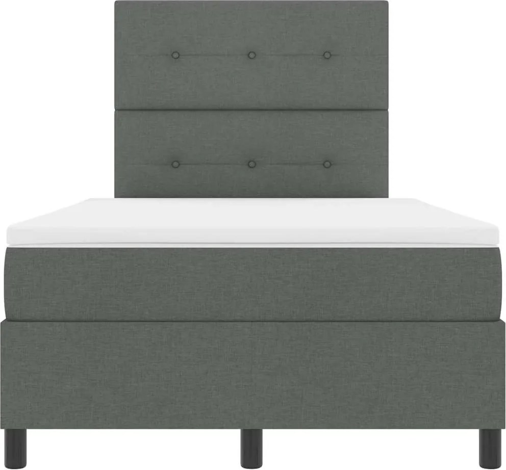 Postel s boxspringem s čelo Tmavě šedá 120 x 190 cm textil 3339372