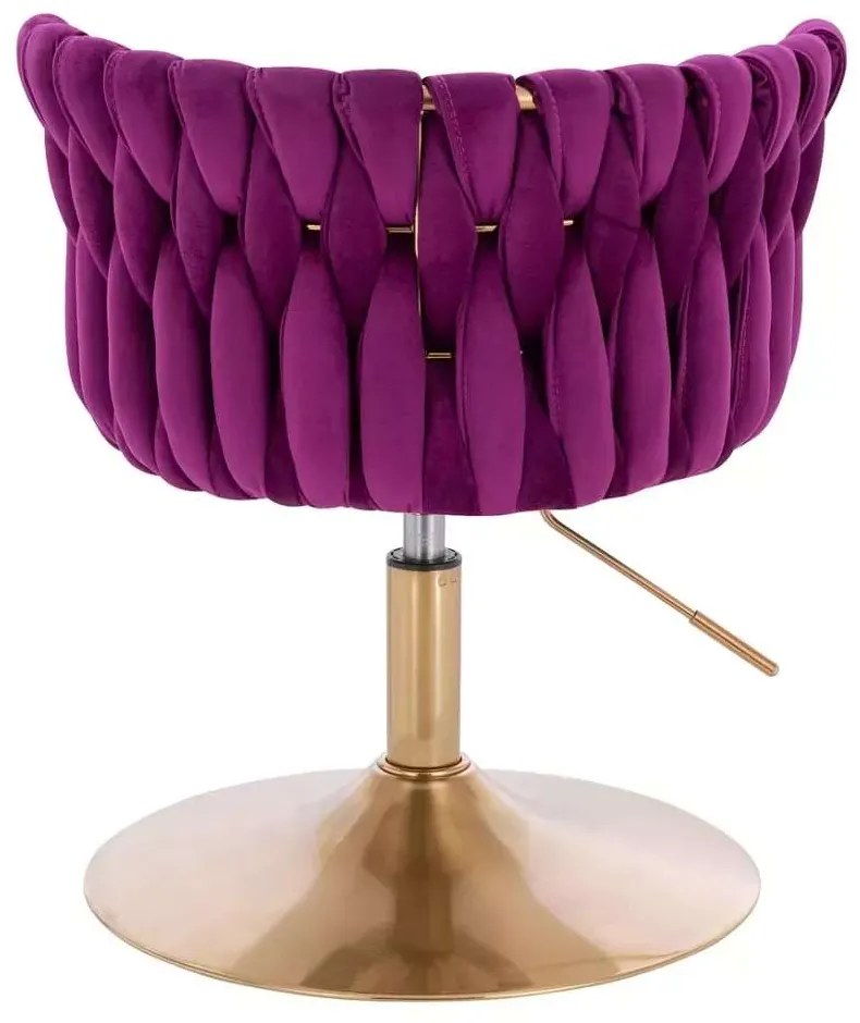 LuxuryForm DESIGN Otočná židle LYON VELUR na zlatém talíři - fuchsie
