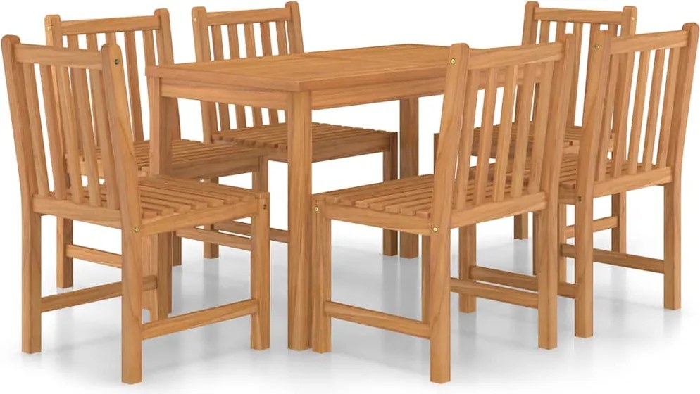 7dílná zahradní jídelní sada 120 x 70 cm masivní teakové dřevo 3059928