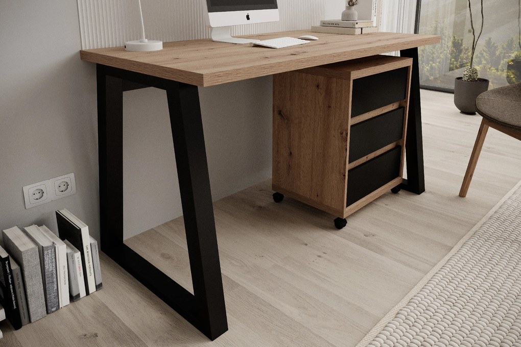 ADRK Furniture Stůl s kontejnerem Iwo I DE-Iwo-I-ART+B