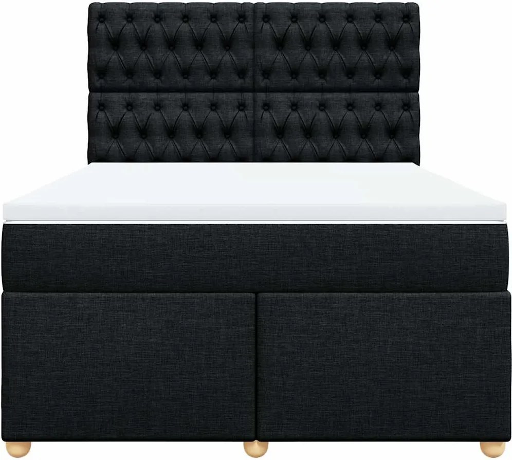 Box spring postel s matrací černá 160x200 cm textil 3293640