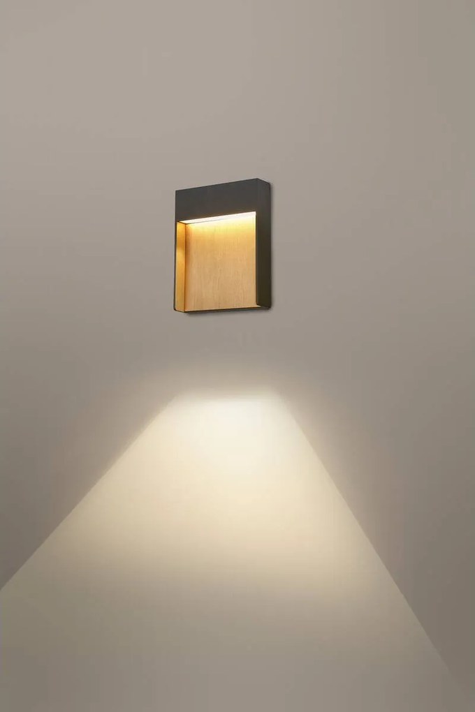 LA 1002953 FLATT Outdoor, nástěnné LED svítidlo, 3000K, IP65, antracitové/hnědé - BIG WHITE (SLV)
