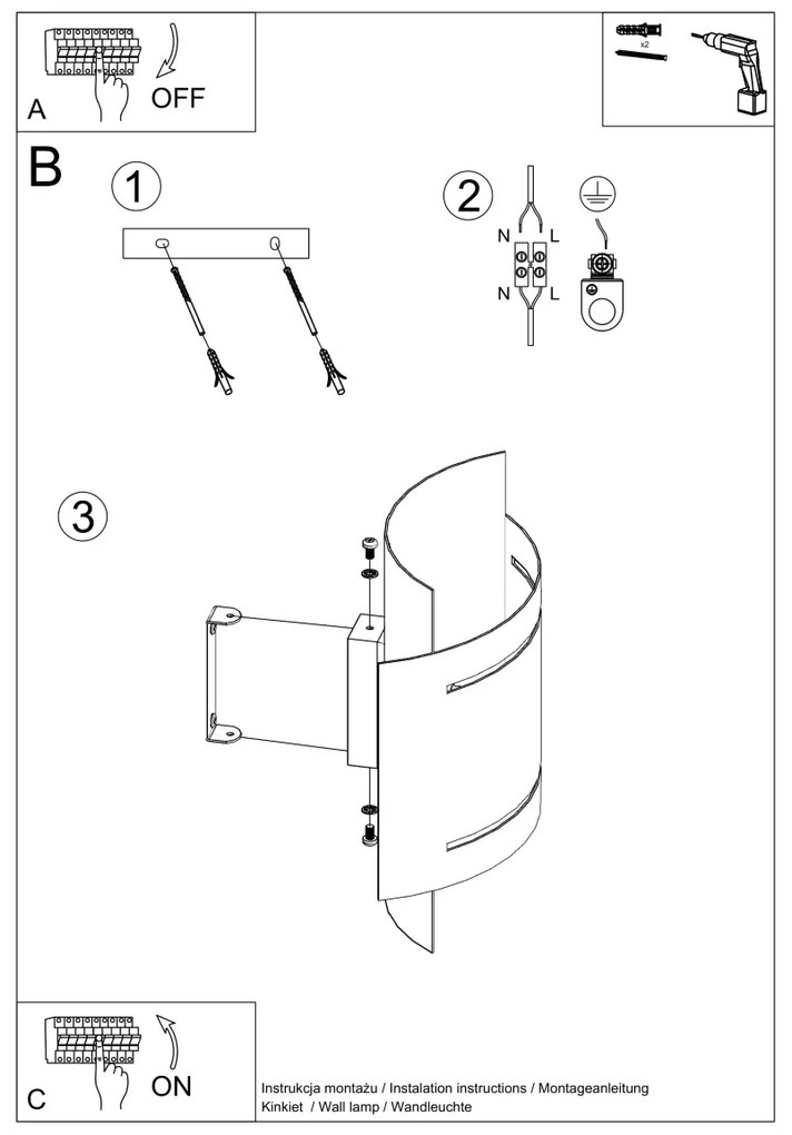 Sollux Lighting Nástěnné svítidlo HESTIA Černá