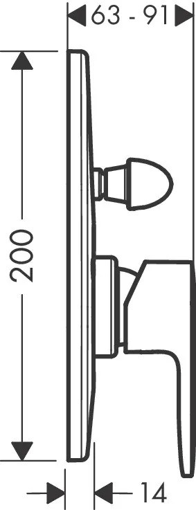 Hansgrohe Vernis Blend, vanová baterie pod omítku s tělesem, chromová, 71473000