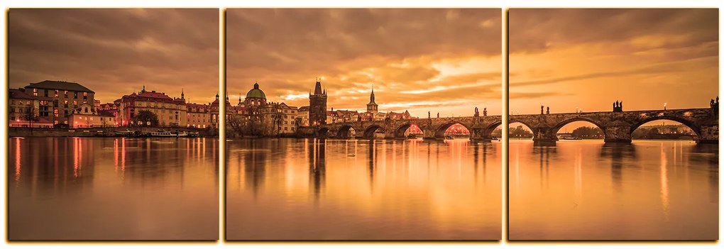 Obraz na plátně - Karlův most - panoráma 5111FC (150x50 cm)