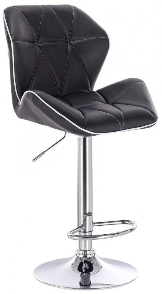 LuxuryForm Barová židle MILANO MAX na stříbrném talíři - černá