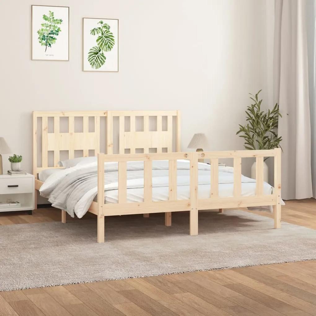 vidaXL Rám postele s čelem masivní borové dřevo 160 x 200 cm