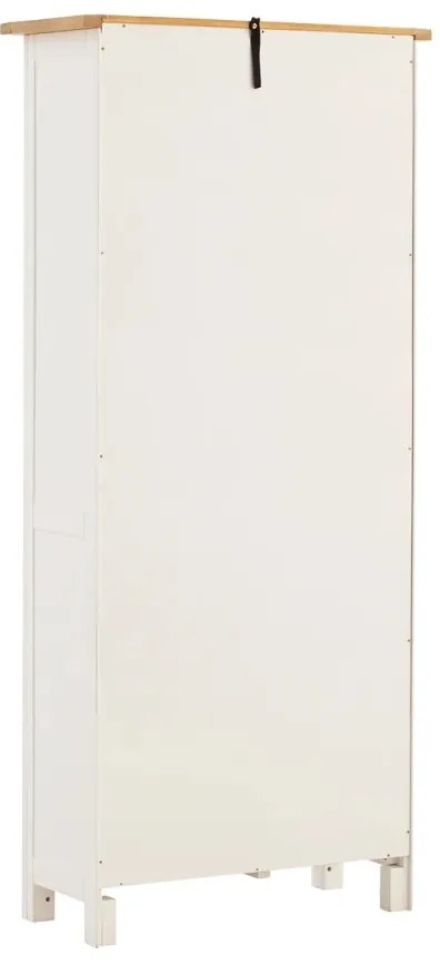 furniture-nabytek.cz - Masivní vysoká skříňka do koupelny Caprino z borovice a MDF, lakovaná, bílá a hnědá – 80×35×180 cm