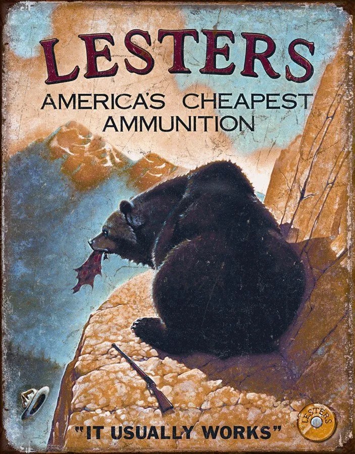 Plechová cedule – Lester's Ammo