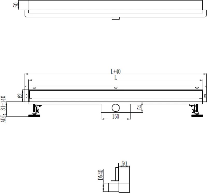 Mereo Mereo, Odtokový sprchový žlab do zdi 70 cm, vč. roštu TILE, MER-CZ191