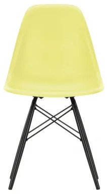 Eames Plastic Chair DSW černě lakovaný javor žlutá černé na koberec Vitra