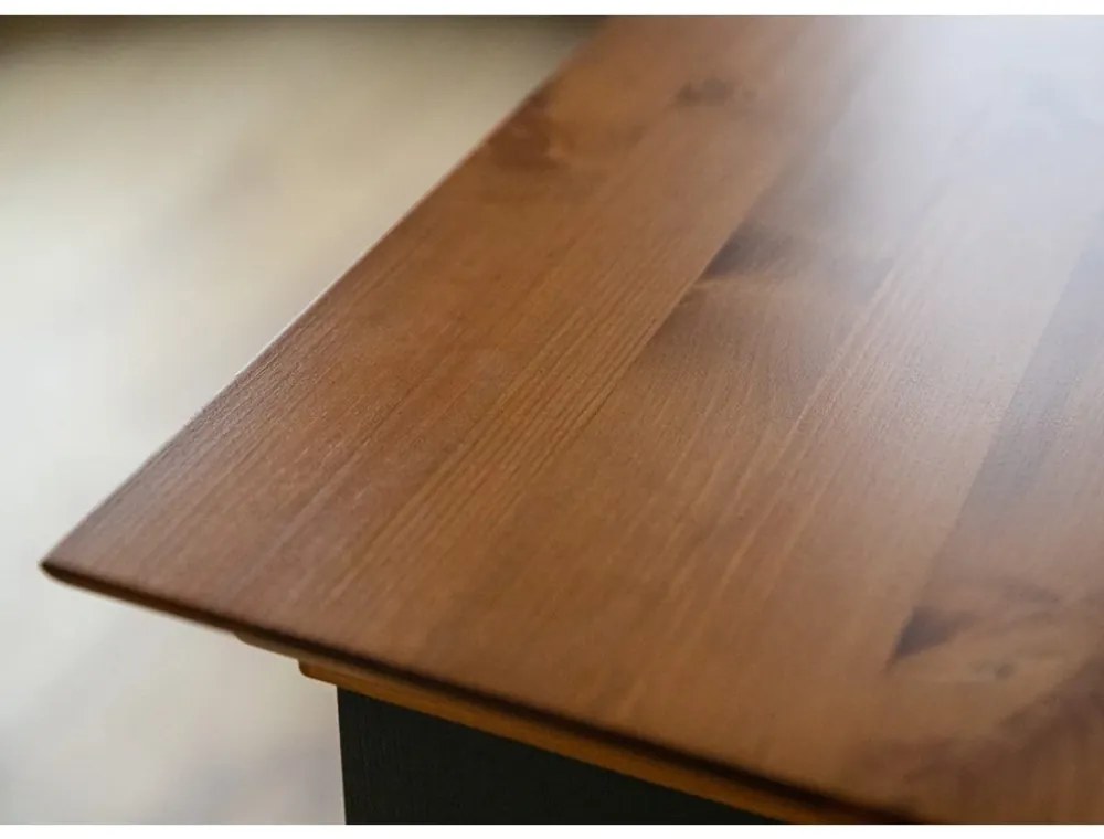 Massive home | Šedá komoda z masivu Belluno Elegante 5S dubovou deskou