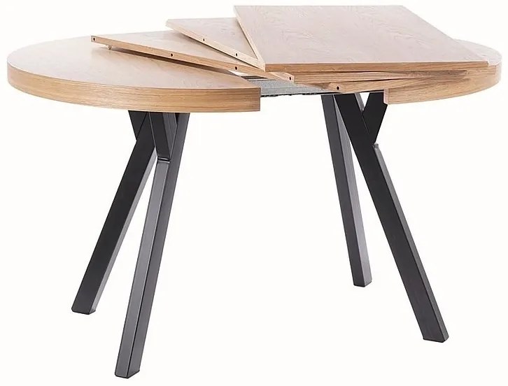 Casarredo - Komfort nábytek Rozkládací jídelní stůl DOMINGO 100 kulatý, dub/černá mat