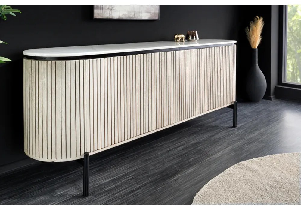 Massive home | Komoda  ADLON 170cm mramorová deska mango