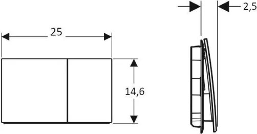 Geberit 115.622.JL.1 - Splachovací tlačítko Sigma70 25x14,6 cm písková šedá