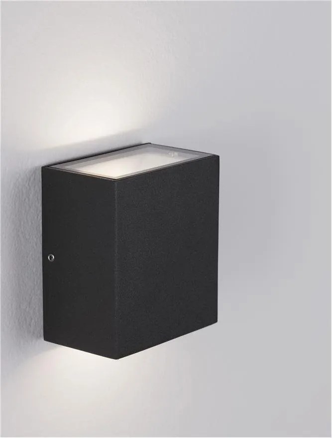 NV 9492650 Venkovní nástěnné svítidlo PARRIS antracitový hliník a čiré sklo LED 10.4W 3000K 220-240V 266st. IP65 světlo nahoru a dolů - NOVA LUCE