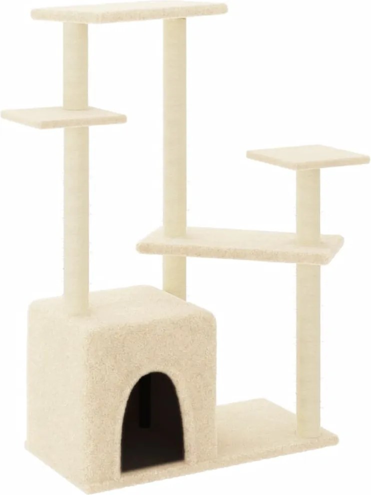 Škrabadlo pro kočky se sisalovými sloupky krémové 107,5 cm 172070