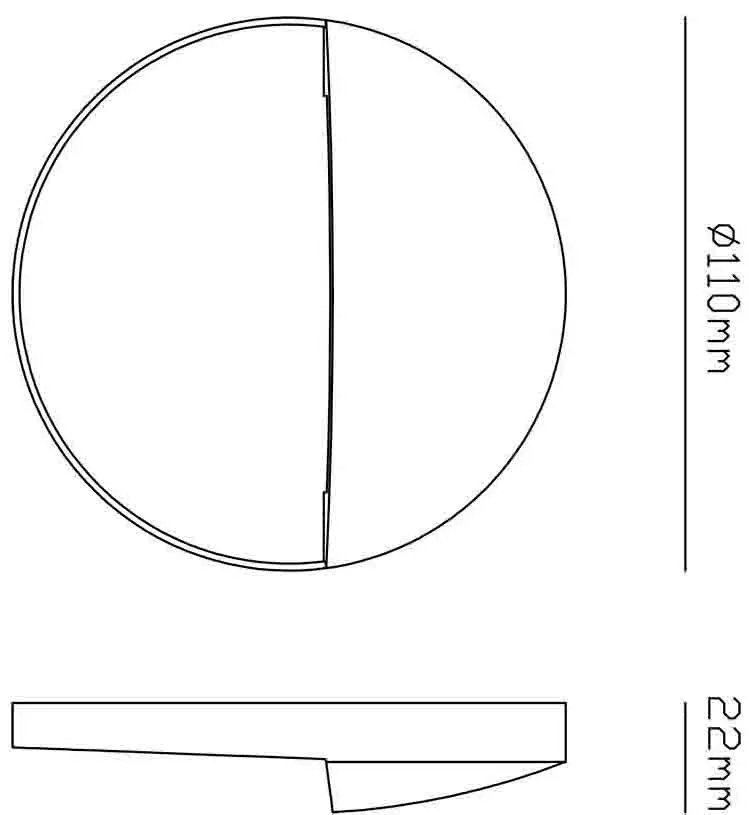 Mantra Gris, šedé svítidlo pro orientační osvětlení exteriéru, 3W LED 3000K, prům 11cm, IP54