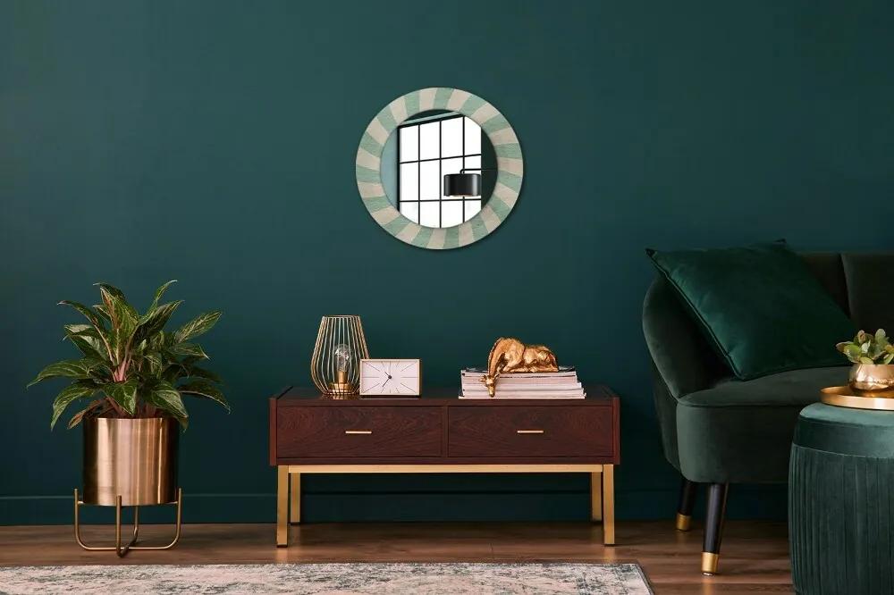 Kulaté dekorativní zrcadlo Retro pastelový vzor fi 50 cm