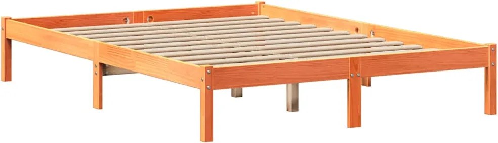 Postel s knihovnou bez matrace 140 x 190 cm masivní borovice 3321601