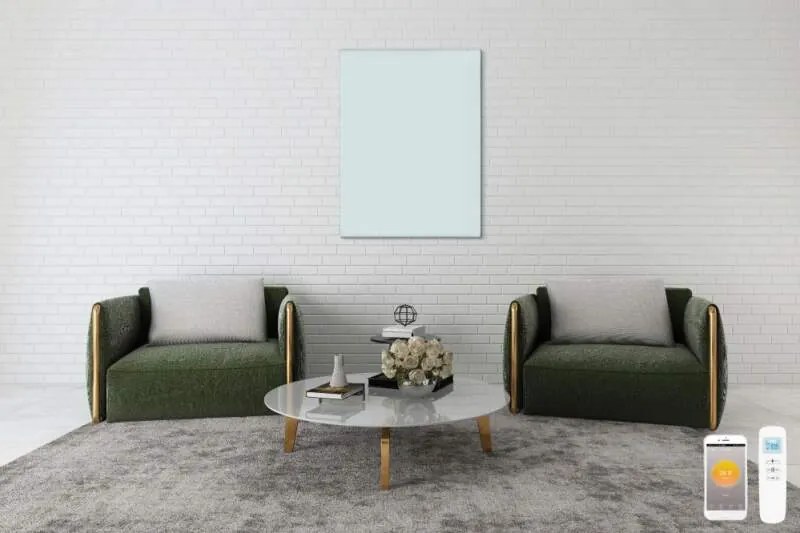 Bílý skleněný infrapanel ByeCold 450 W, 80 × 60 cm