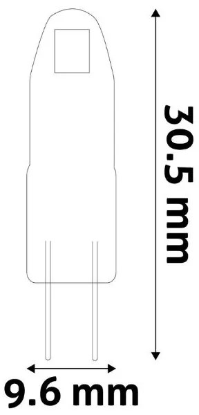 Prémiová LED žárovka G4 1,2W 90lm 12V, denní, ÚZKÁ 9,6mm, ekv. 11W, 3 roky