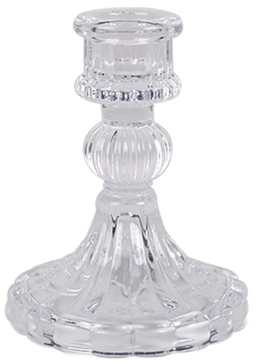 Skleněný transparentní svícen - Ø 8*11 cm