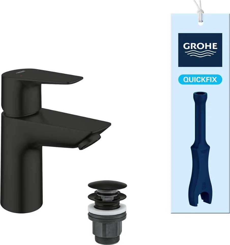 Grohe Start Edge - Umyvadlová baterie s výpustí Push-Open, matná černá 238982431