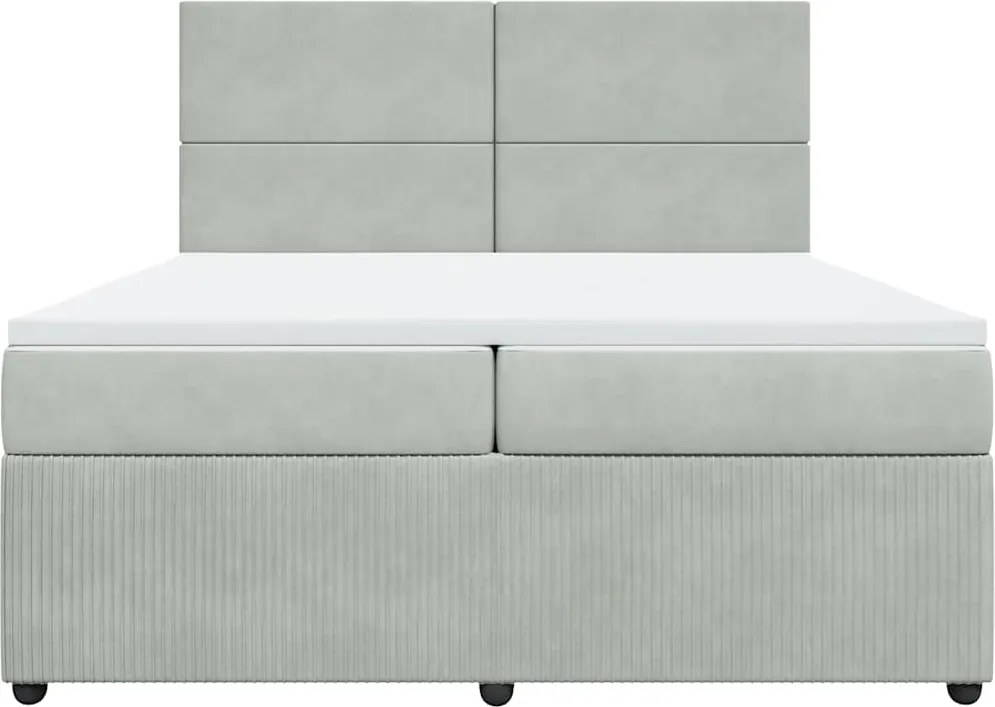 Box spring postel s matrací světle šedá 200x200 cm samet 3294724
