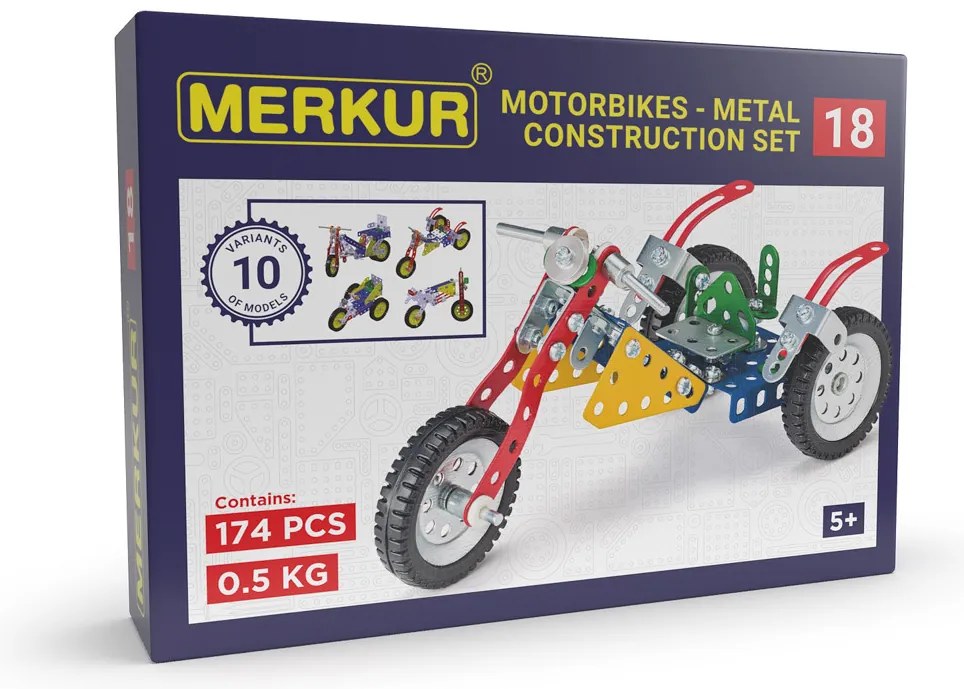 Merkur 018 - Motocykly, 174 dílů, 10 modelů
