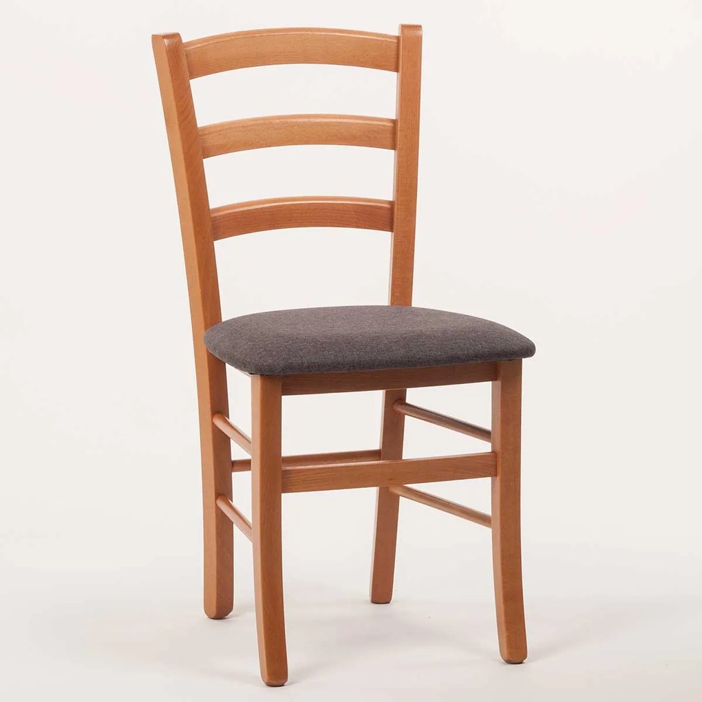 Stima Židle PAYSANE s čalouněným sedákem tmavě hnědá LUX camel 2