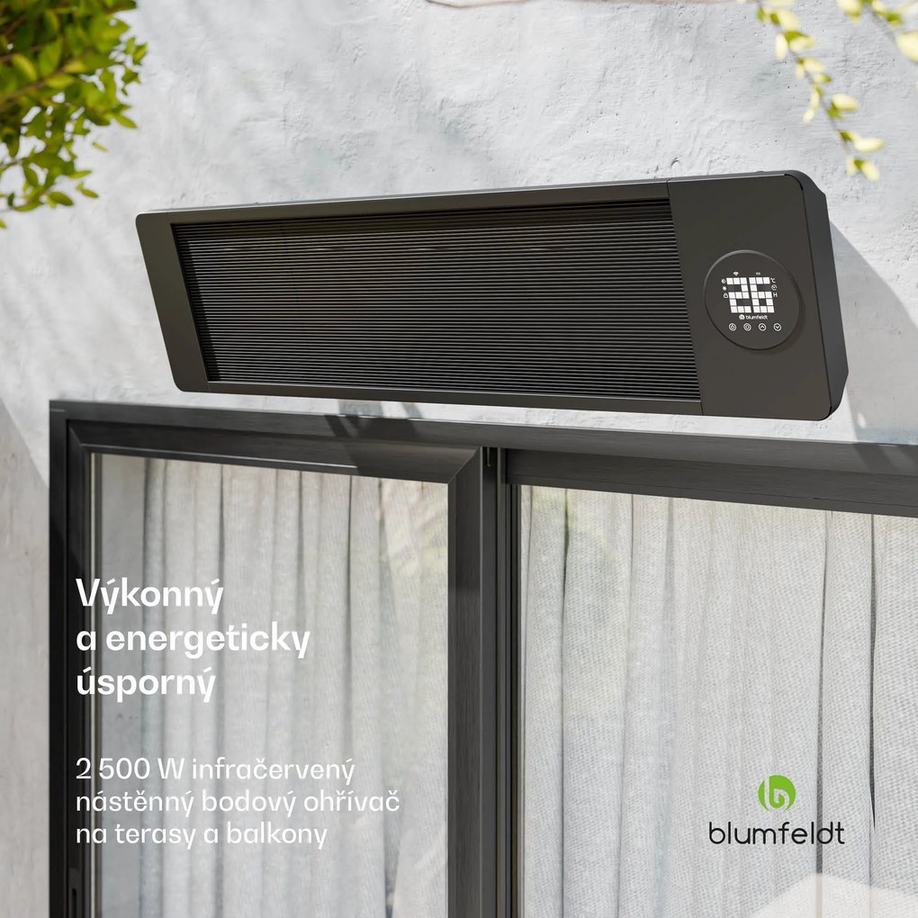 Blumfeldt Infračervené nástěnné topidlo Cosmic Beam, pro venkovní použití, 5 až 50 stupňů, IP44, do 20 m²