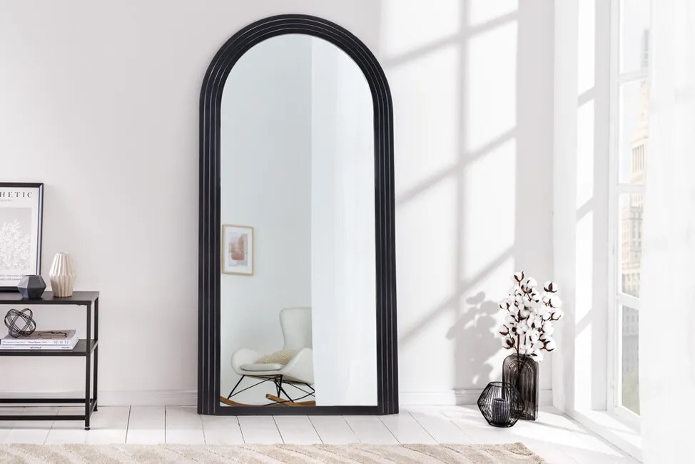 Designové nástěnné zrcadlo Simeone černá 160cm