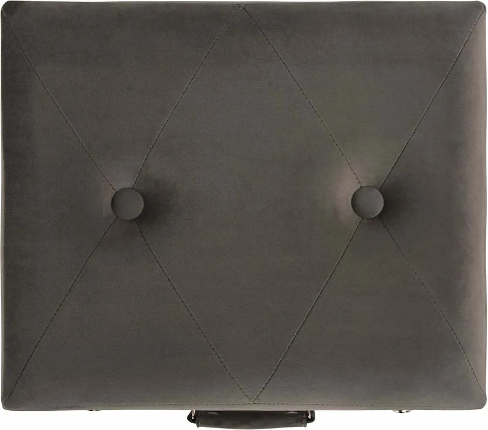 Stolička s úložným prostorem 40 cm šedá samet 329253