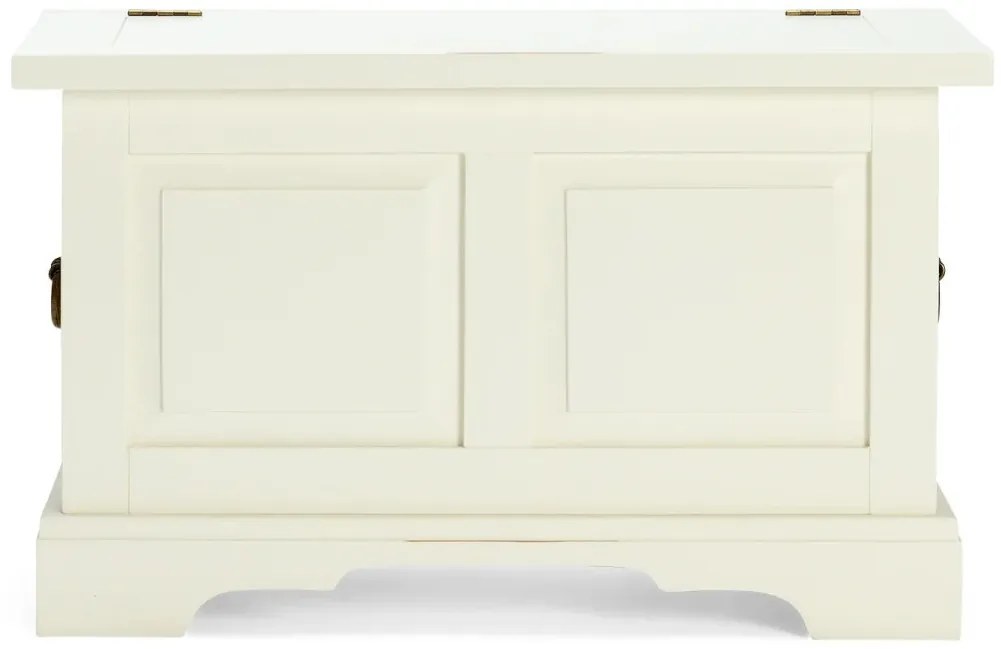 furniture-nabytek.cz - Masivní truhlice Catello z borovice a MDF, lakovaná, bílá – 80×44×50 cm